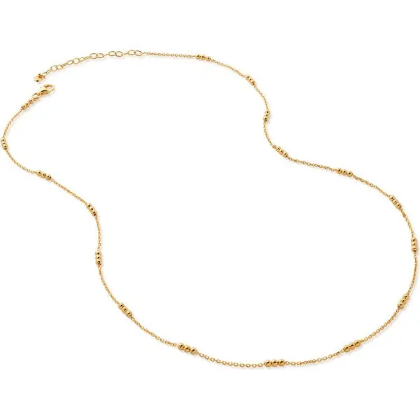 Monica Vinader Triple Beaded Chain Necklace - Gold