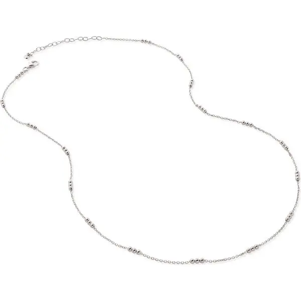 Monica Vinader Triple Beaded Chain Necklace - Silver