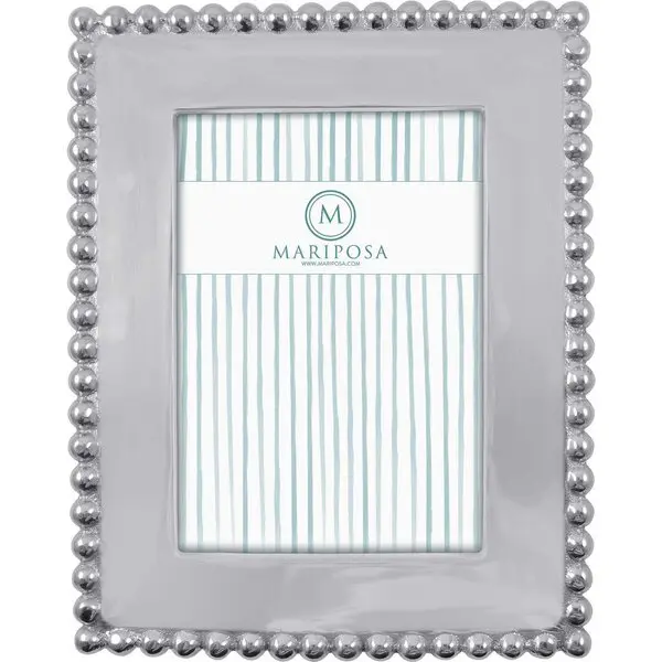 MARIPOSA Pearled Trim Picture Frame - Silver