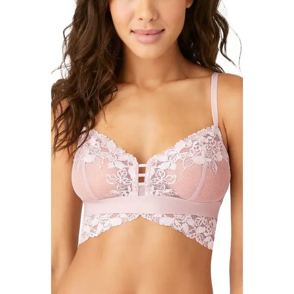 Wacoal Opening Act Lace & Mesh Bralette - Blush Pink