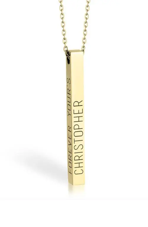 MELANIE MARIE Personalized Bar Pendant Necklace - Gold Plated