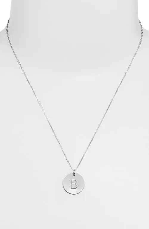 NASHELLE Sterling Silver Initial Disc Pendant Necklace - Sterling Silver B