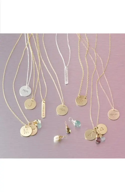 NASHELLE Sterling Silver Initial Disc Pendant Necklace - Sterling Silver D