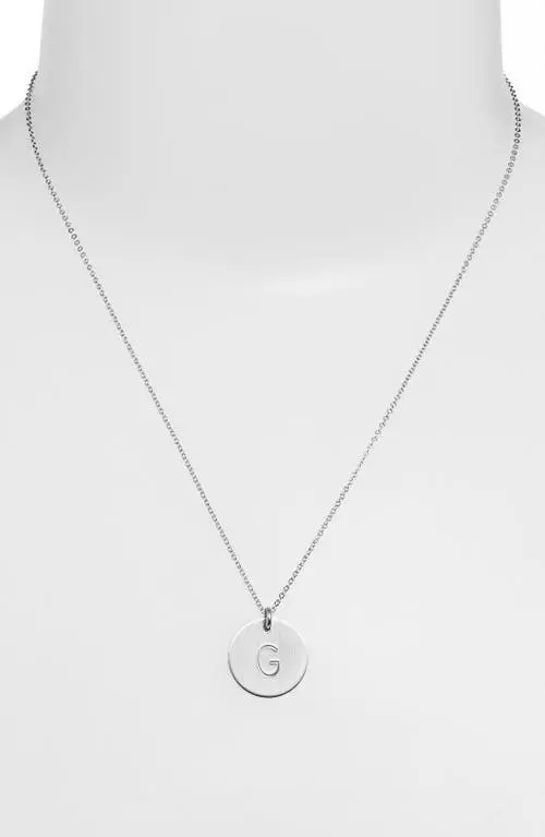NASHELLE Sterling Silver Initial Disc Pendant Necklace - Sterling Silver G