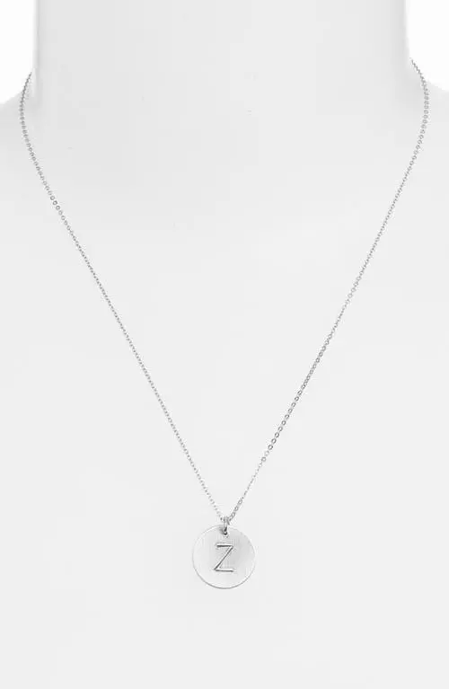 NASHELLE Sterling Silver Initial Disc Pendant Necklace - Sterling Silver Z