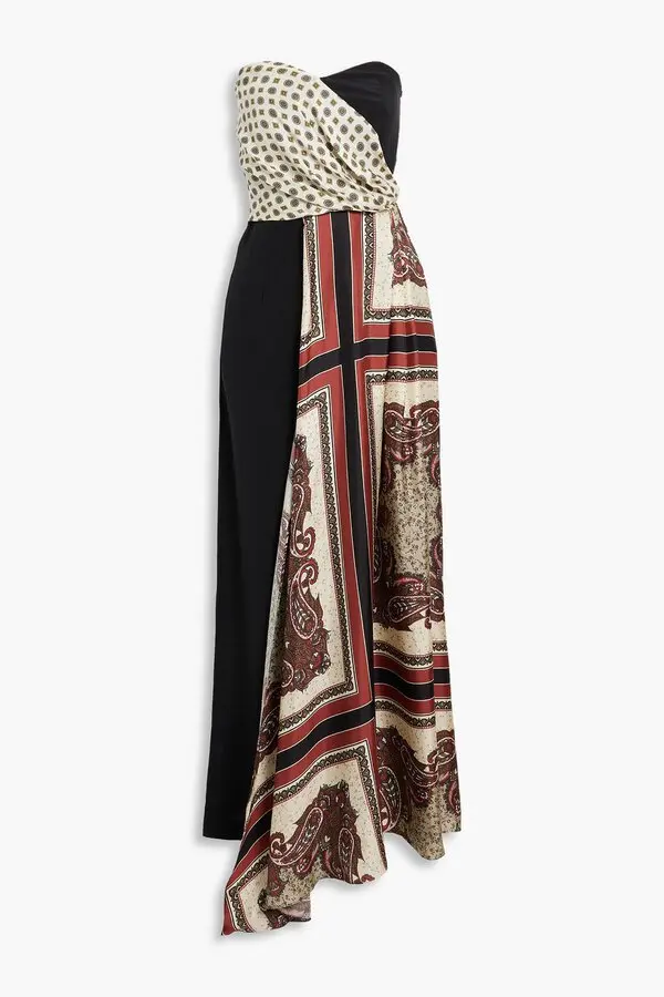 Rosie Assoulin Layered Printed Silk-twill And Crepe De Chine Jumpsuit - Multicolor