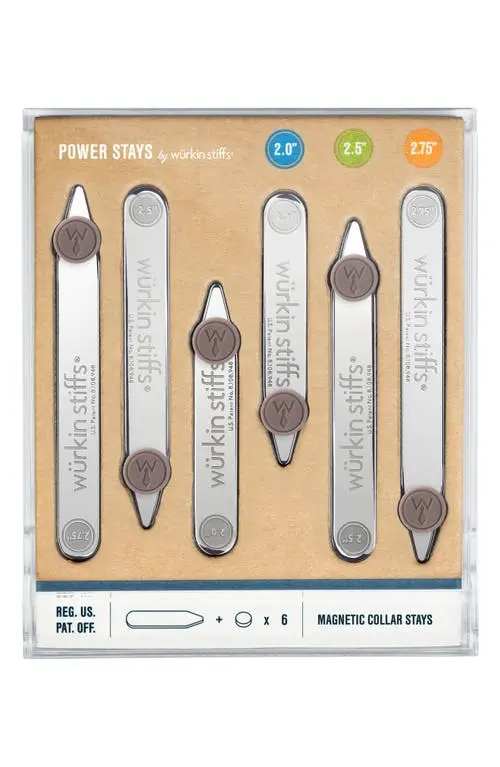 Würkin Stiffs Set Of 3 Magnetic Power Stays - Silver