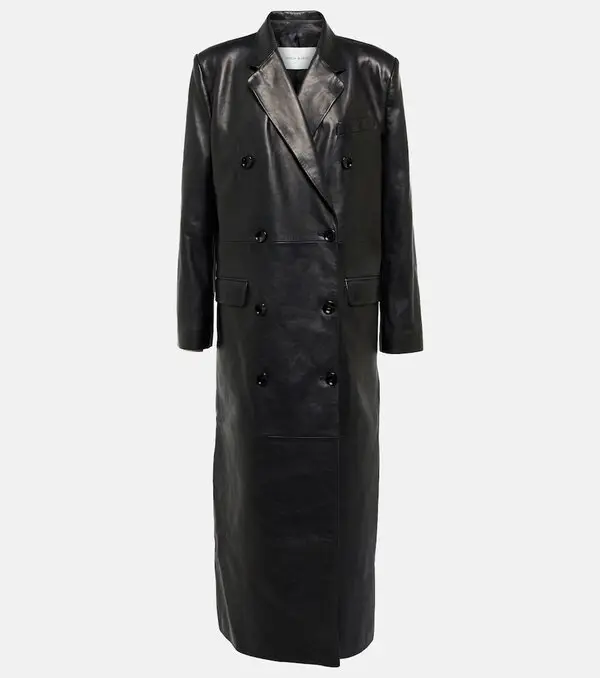 Magda Butrym Double-breasted Leather Coat - Black
