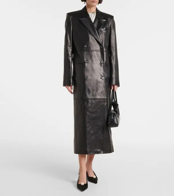 Magda Butrym Double-breasted Leather Coat