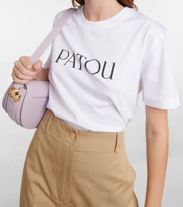 PATOU Logo Cotton Jersey T-shirt - White