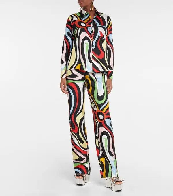Emilio Pucci Marmo Silk Satin Shirt
