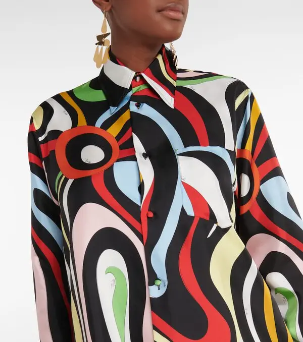 Emilio Pucci Marmo Silk Satin Shirt