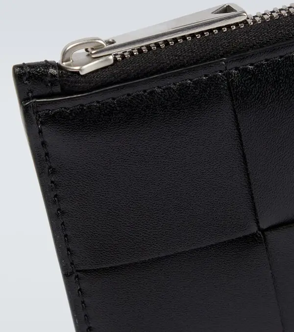 Bottega Veneta Intreccio Leather Card Case - Black