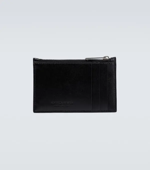 Bottega Veneta Intreccio Leather Card Case - Black
