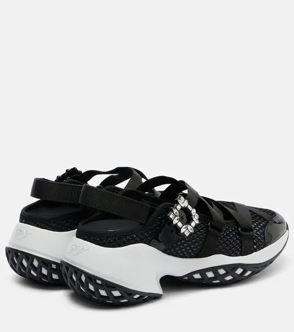 ROGER VIVIER Viv' Run Embellished Sneakers - Black