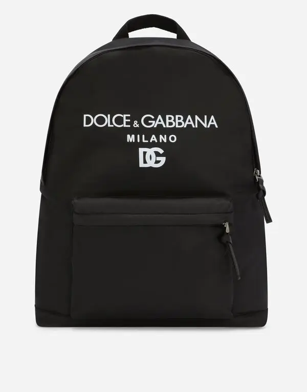 Dolce & Gabbana Nylon Backpack With Milano Print - Black