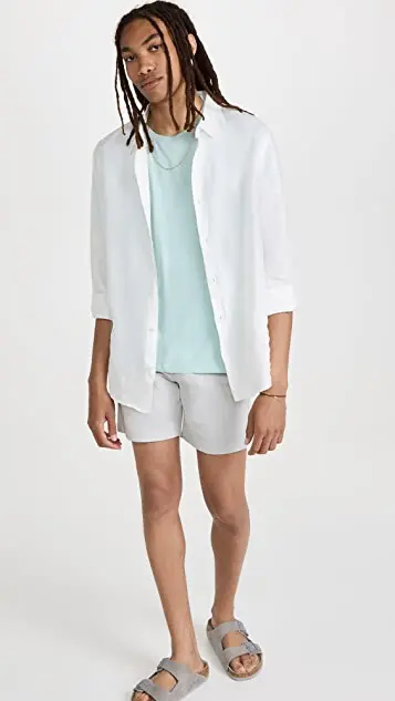 Club Monaco Baxter Chambray Linen Shorts