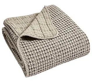 LEVTEX HOME Mills Waffle Taupe Quilted Throw By - One-color