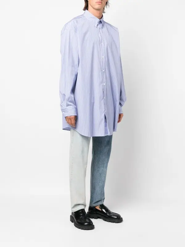 MAISON MARGIELA Organic-cotton Oxford Shirt - Blue