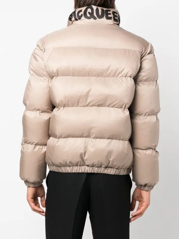 Alexander McQueen Graffiti-print Puffer Jacket - Neutrals
