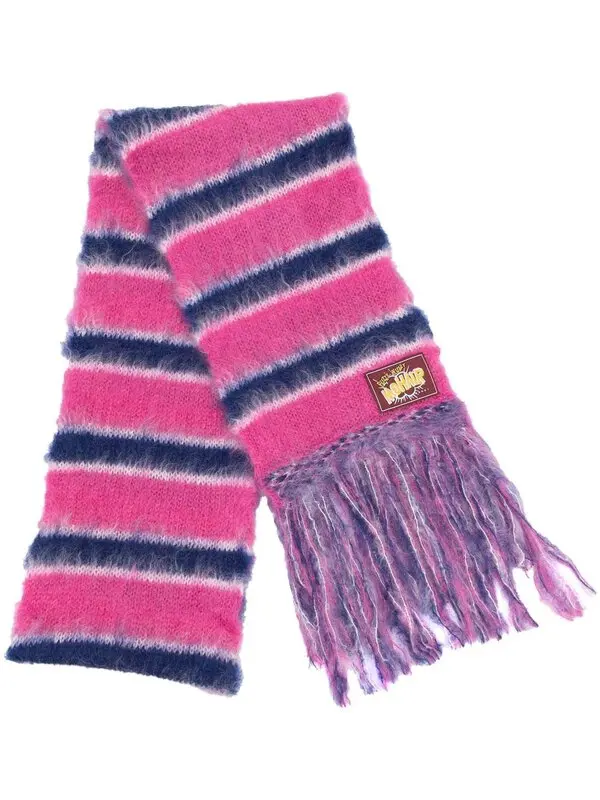 Marni Striped Knitted Scarf - Pink