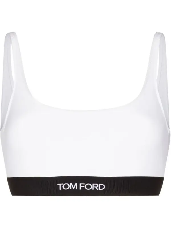 TOM FORD Logo-underband Bralette Top - White