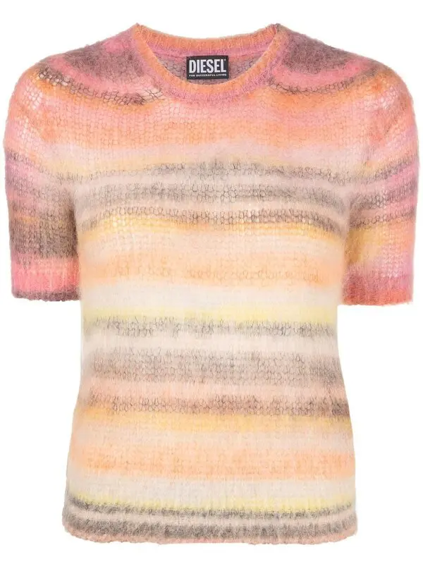 DIESEL® Mohair-alpaca Wool Blend Striped Jumper