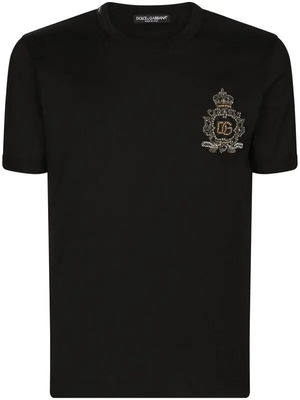 Dolce & Gabbana Heraldic Dg-patch Cotton T-shirt - Black