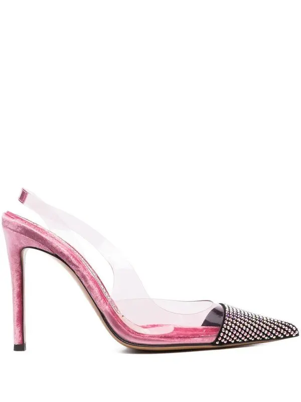 Alexandre Vauthier Rhinestone-embellished Slingback Pumps - Pink