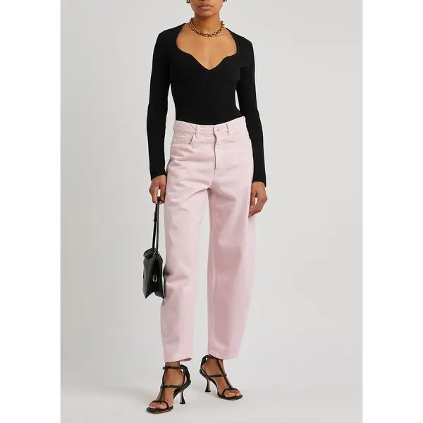 WANDLER Chamomile Light Barrel-leg Jeans