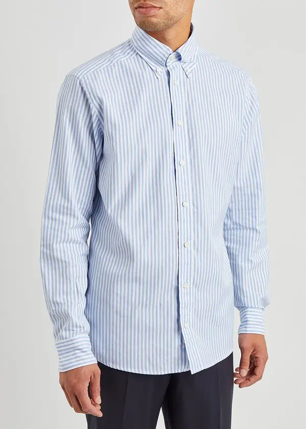 Eton Striped Cotton Oxford Shirt
