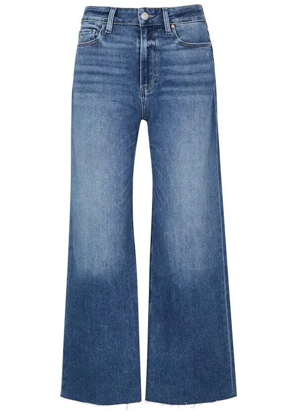 Paige Anessa Cropped Wide-leg Jeans - Blue