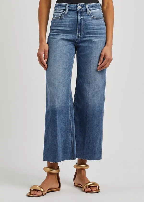 Paige Anessa Cropped Wide-leg Jeans - Blue