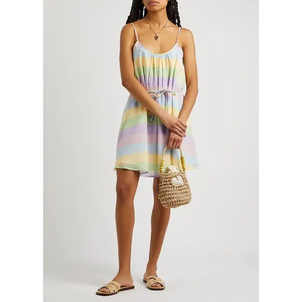 Olivia Rubin Babette Striped Cotton Mini Dress 10