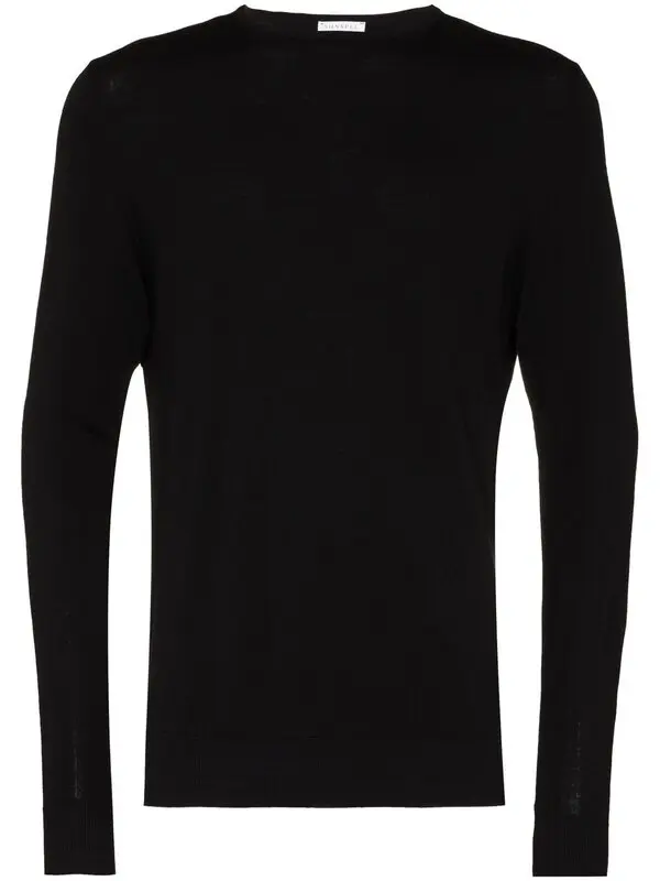 Sunspel Crew Neck Jumper - Black