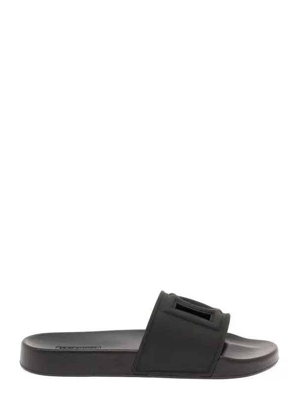 Dolce & Gabbana Rubber Slide Sandals With Logo