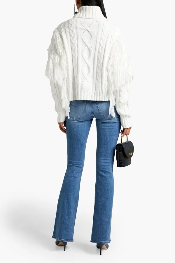 Veronica Beard Beverly Faded High-rise Flared Jeans - Mid Denim