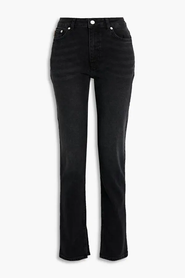 GANNI High-rise Straight-leg Jeans - Black
