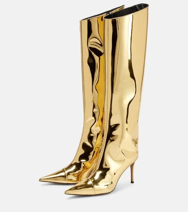 Alexandre Vauthier Alex 85 Metallic Knee-high Boots - Gold