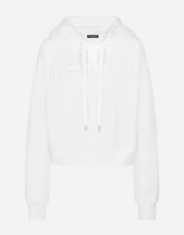 Dolce & Gabbana Jersey Hoodie With Embossed Logo