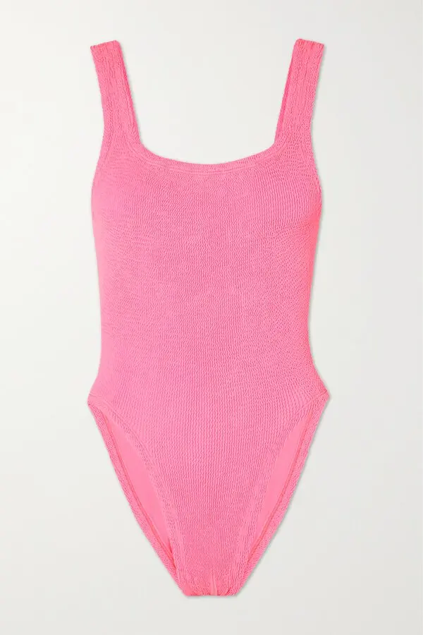 Hunza G Open-back Crinkle Swimsuit - Pink