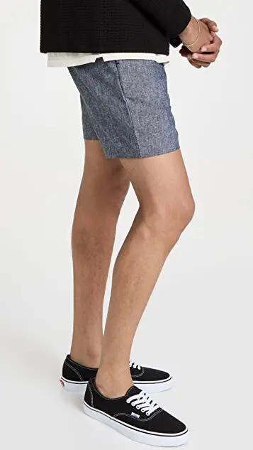 Club Monaco Baxter Chambray Linen Shorts