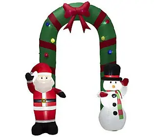GLITZHOME Indoor/outdoor 8ft Holly Jolly Yard A Ch Inflatable - One-color