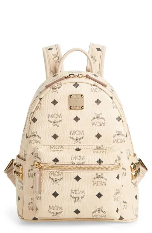 Mcm Stark Mini Backpack With Studs - Beige