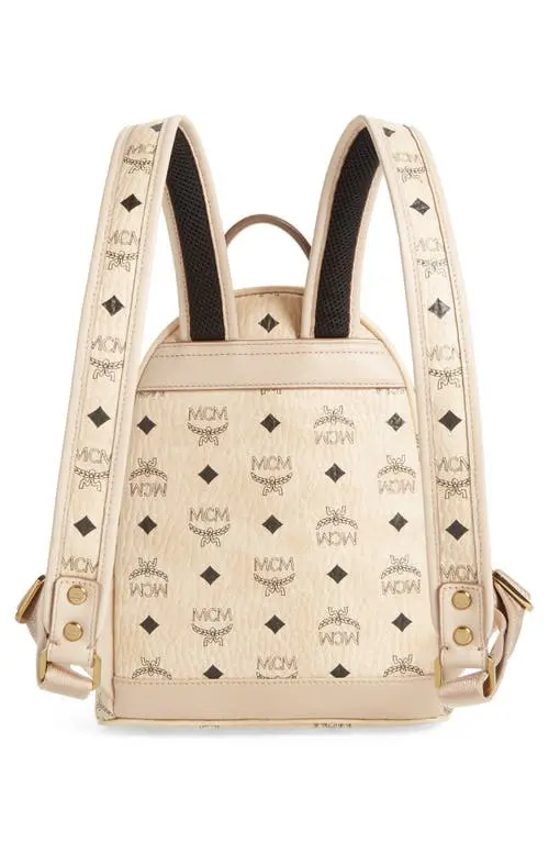 Mcm Stark Mini Backpack With Studs - Beige