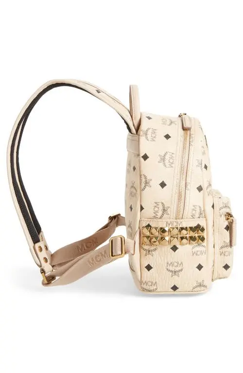 Mcm Stark Mini Backpack With Studs - Beige