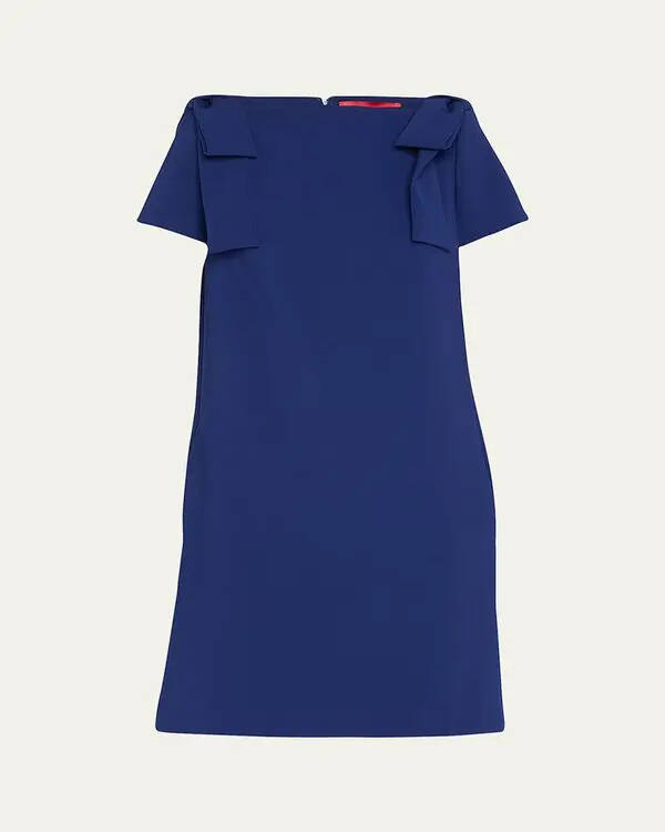 Carolina Herrera Bow Detail Shift Dress - Dkblue