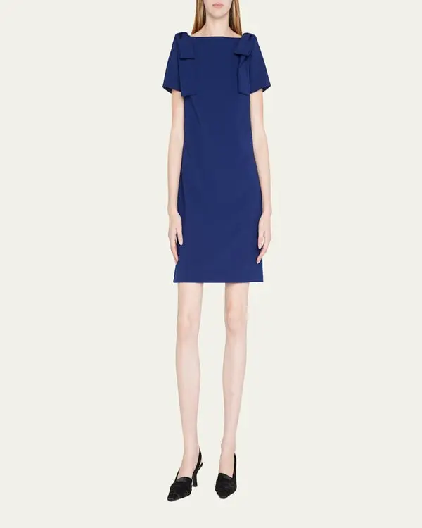 Carolina Herrera Bow Detail Shift Dress - Dkblue