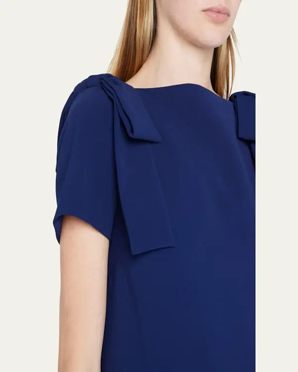 Carolina Herrera Bow Detail Shift Dress - Dkblue