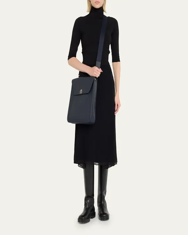 Akris Anouk Calfskin Medium Messenger Bag - Denim